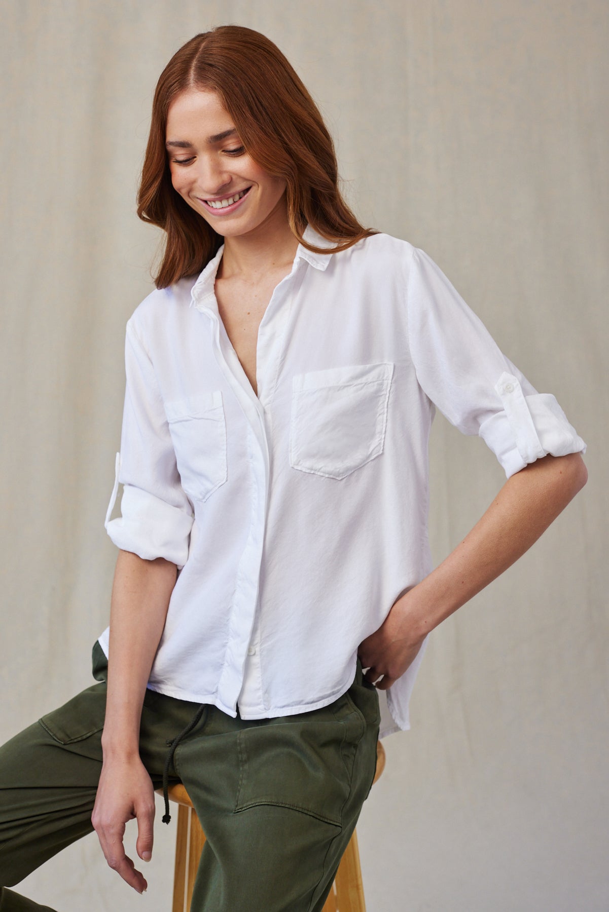 Split Back Button Down - White - Bella Dahl